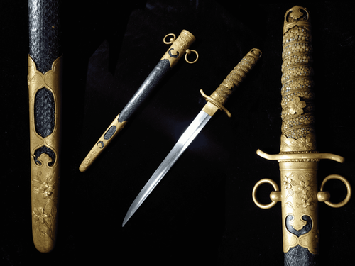 Meiji 1st version Snake Skin Imperial Japanese Navy Officer Dagger ...