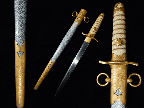 Ex Condition Meiji era IJN Officer Dagger with Ray Skin Scabbard ...