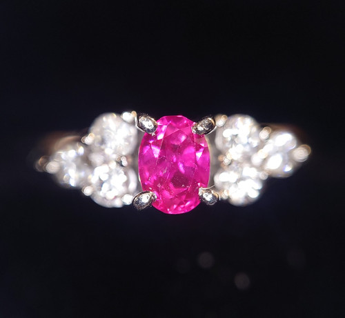 Natural Ruby 0.41ct Diamond 0.17ct Pt900 Ring | Shigure-militaria