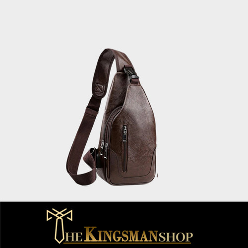 Dark Brown Mens Sling Backpack KC817353 | Thekingsmanstore