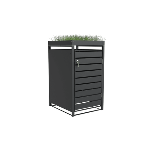 Outdoor Single Wheelie Bin Storage with Planter - Charcoal | tekBoard ...