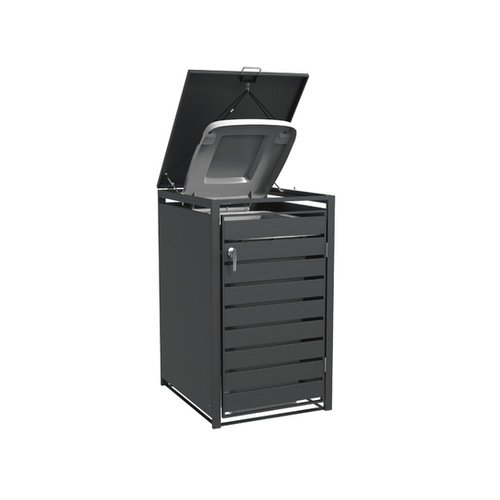 Outdoor Single Wheelie Bin Storage with Lid - Charcoal | tekBoard ...