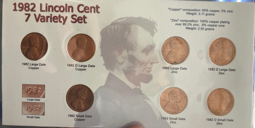 All 7 varieties of the 1982 Lincoln Cent | My Site