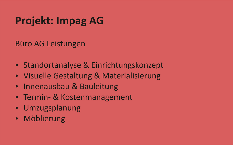 Referenz Impag AG | Buero AG