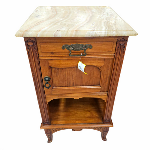 Wooden with Marble Top End Table | Consignment Crush