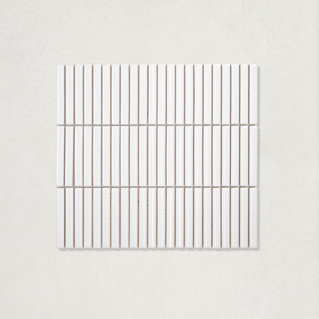 Yubi Solid White Gloss Finger Tile 92mm | Tile Shed