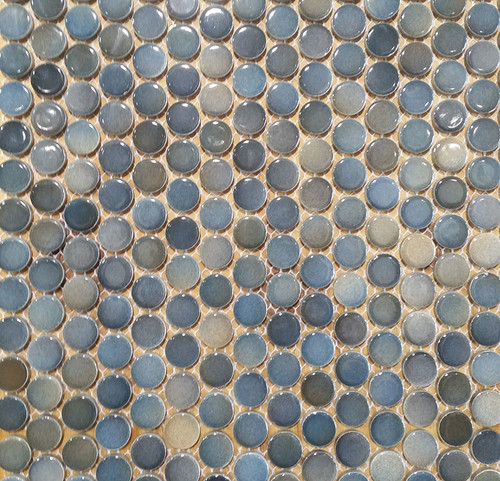 Mixed Blue Penny Round Mosaic | Tile Shed
