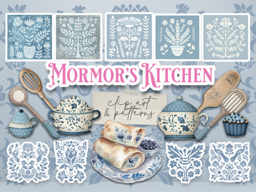 Mormor's Kitchen Pattern and Clip Art Set | J.Lulu Art