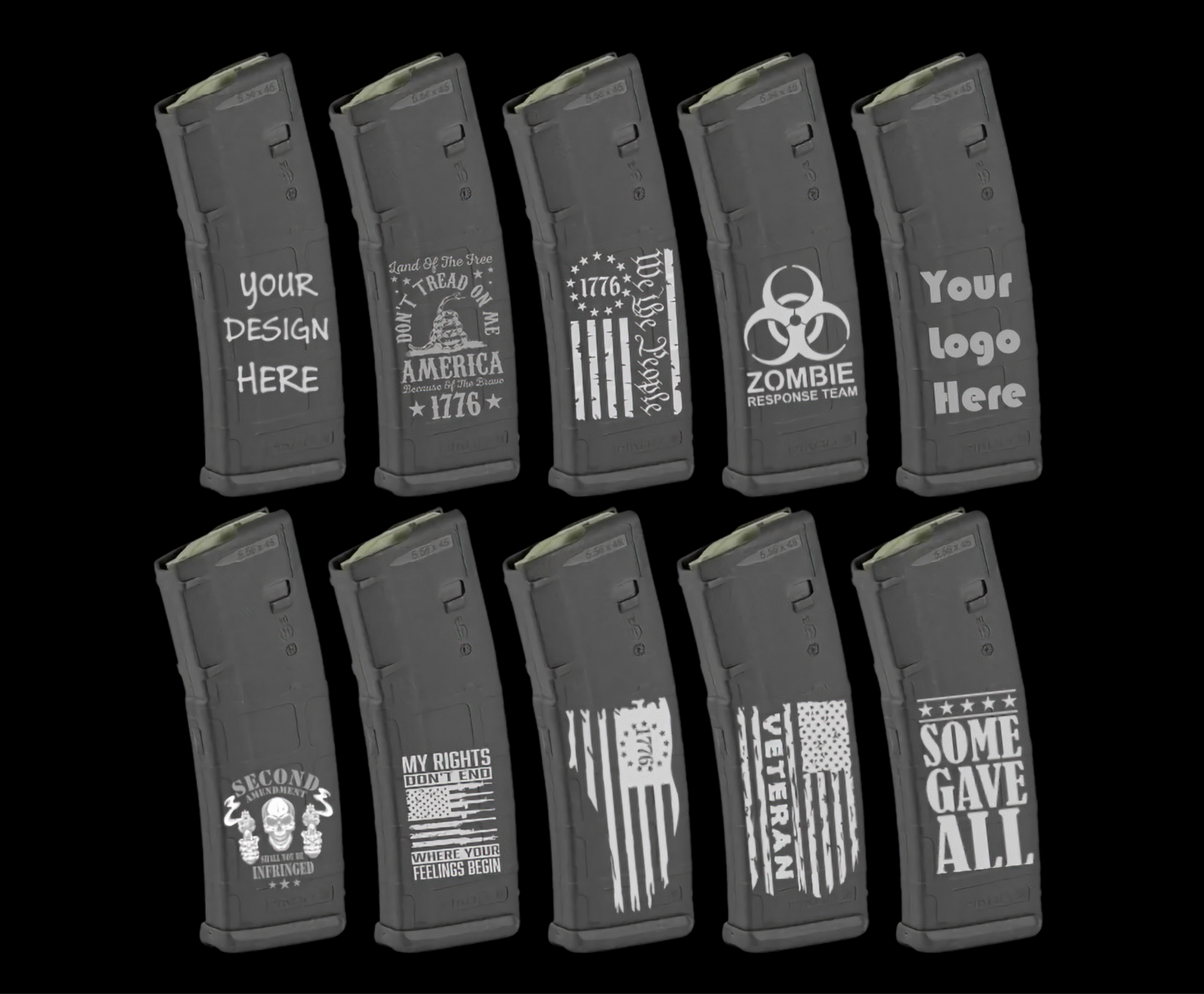 Custom laser engraved Magpul Pmag