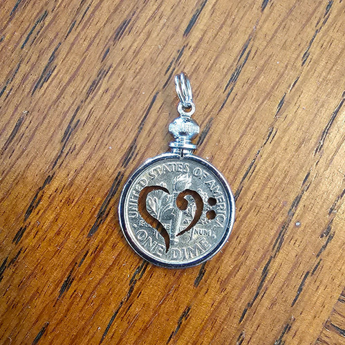 Bass Clef Heart | Carved Coins