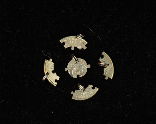 5 Piece Interlocking Puzzle Set | Carved Coins