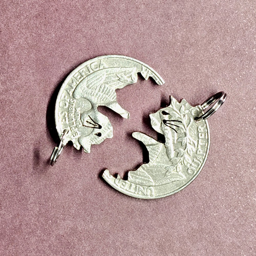 Hugging Cats - Interlocking Set | Carved Coins