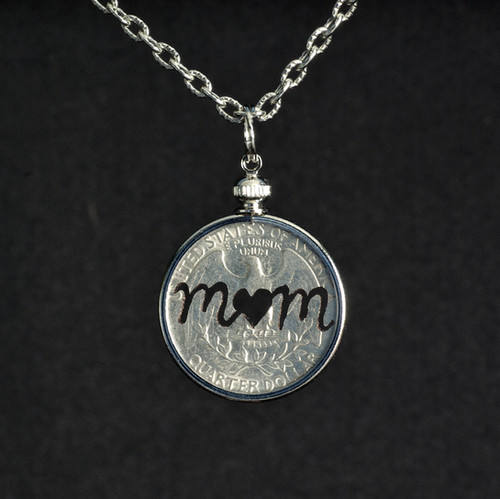 Mom with Heart | Carved Coins