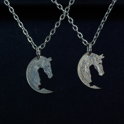 Horse Heads - Interlocking Set | Carved Coins