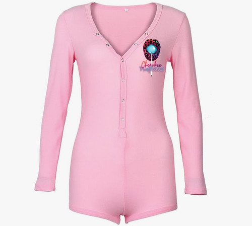 Cherokeeplayhouse Women’s Baby Pink Sexy Deep V Neck Long Sleeve One ...