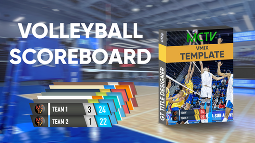VMIX Volleyball Scoreboard BC1 Simple – GT Title Designer Template | MCTV