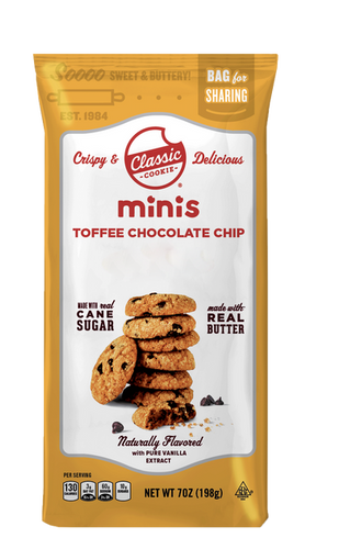 Toffee Chocolate Chip Crispy Mini Cookies - 7oz Bag