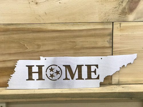 24 x 6 Inch Tennessee Home Sign (Raw Metal) | JCL Metals