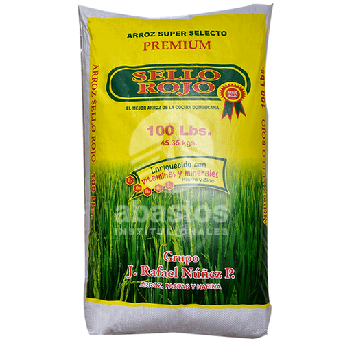 Arroz Premium Enriquecido 100 lb Sello Rojo | abastos