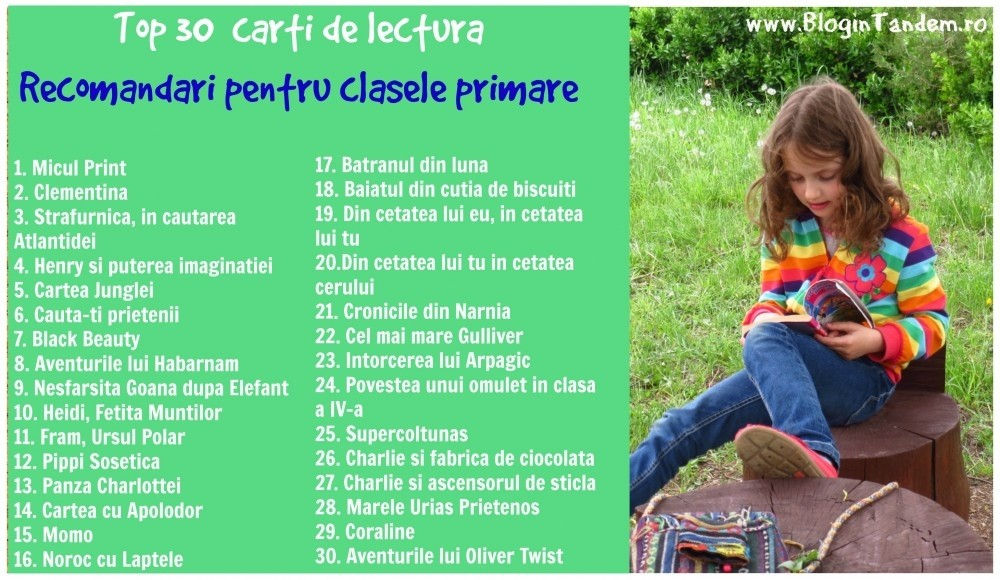 Top 30 carti de lectura, pentru clasele primare