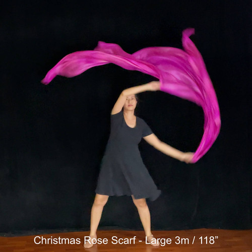 Christmas Rose - Artisan Hand-Painted Scarf | Passionflag