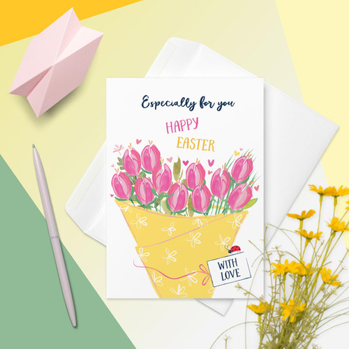 Spring Blossom Easter Greetings Card | Katie Phythian
