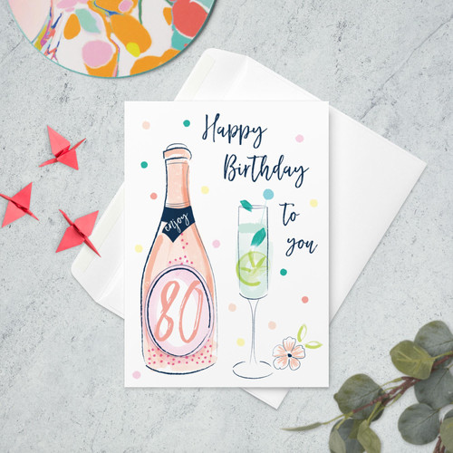 Octogenarian Ovation 80th Birthday Card | Cheers to 80 Years