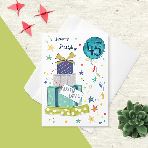 45 Cheers for 45 Years Birthday Card - A Milestone of Joy