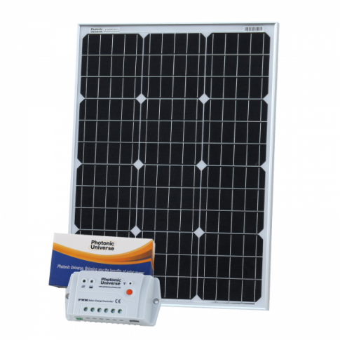 60W 12V solar charging kit with 10A controller and 5m cable | Stoves ...