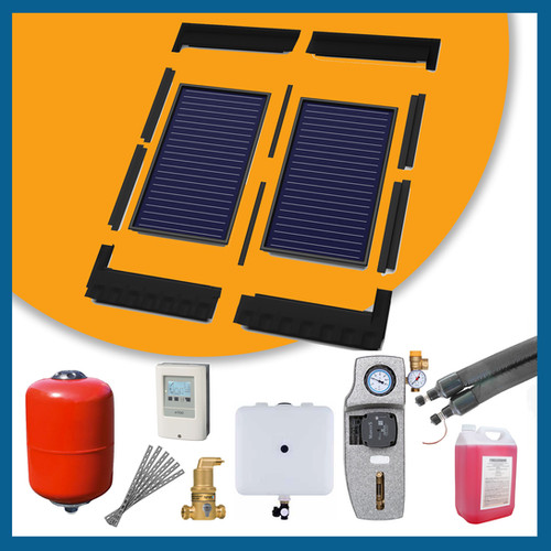 2x Flat Plate In Roof Complete Solar Thermal Kit | Stoves And Solar