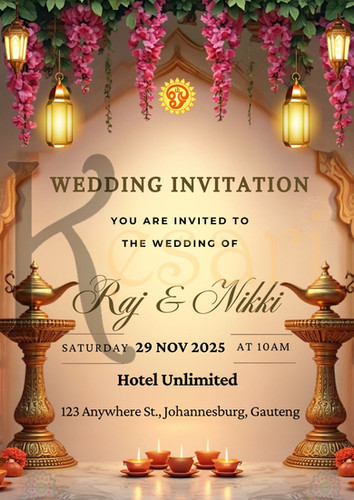 Ethereal Elegance Digital Wedding Card Set | Kesari