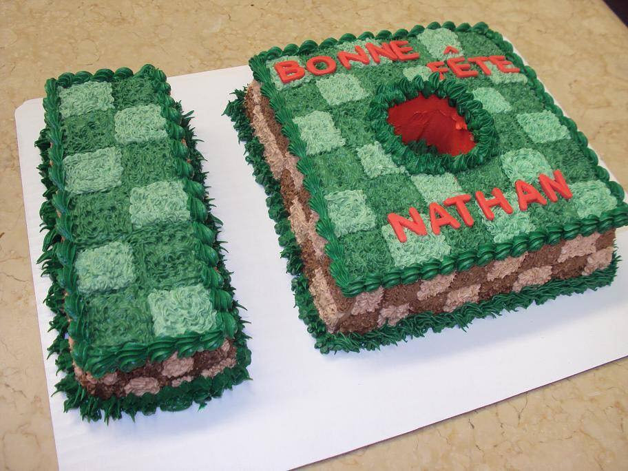 Minecraft Shaped Number Cake