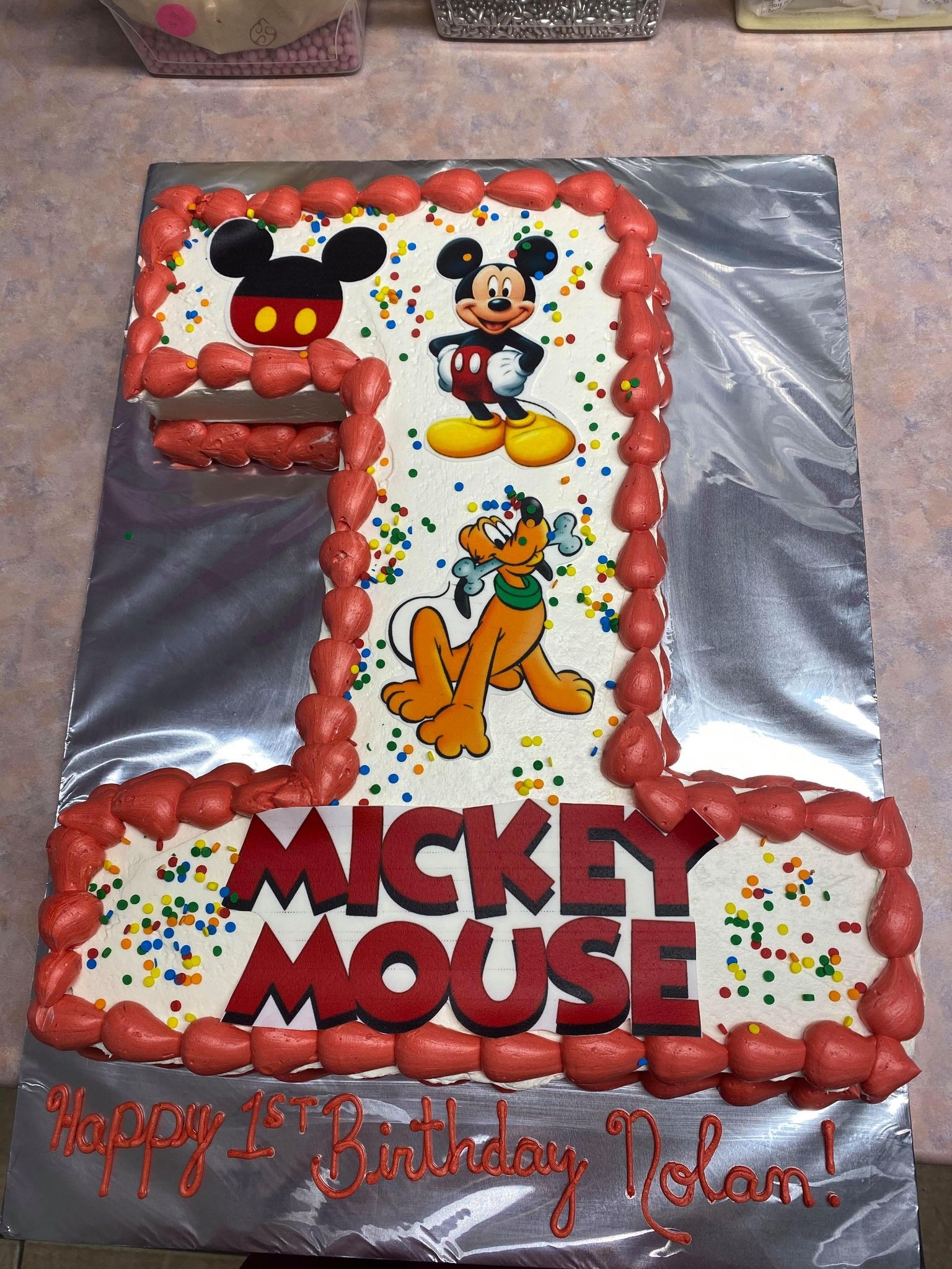 Mickey Mouse Number Cake
