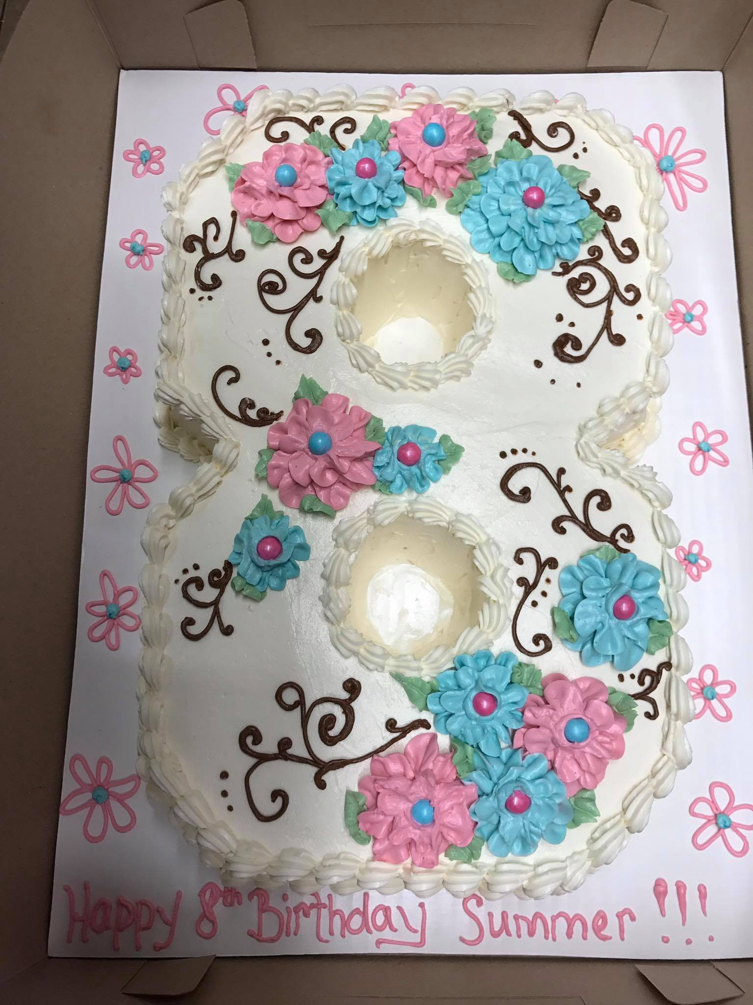 Number Eight Flower Cake