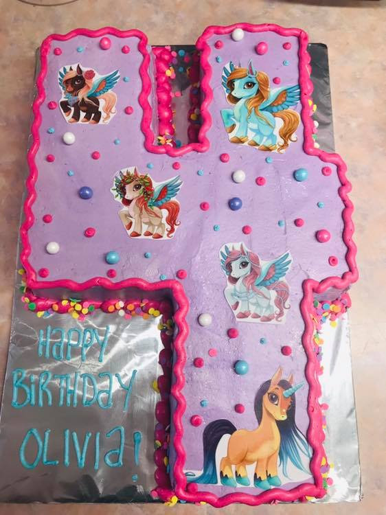 Number Four Shaped Cake