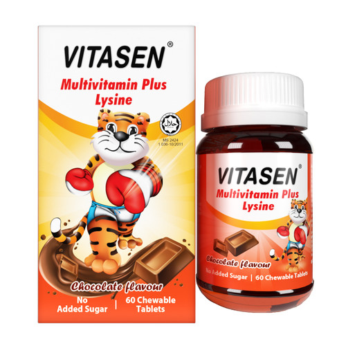 VITASEN MULTIVITAMIN PLUS LYSINE CHEWABLE TABLET (CHOCOLATE) | WINWA ...