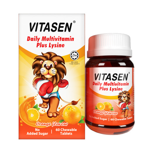 VITASEN DAILY MULTIVITAMIN PLUS LYSINE (ORANGE) | WINWA MEDICAL