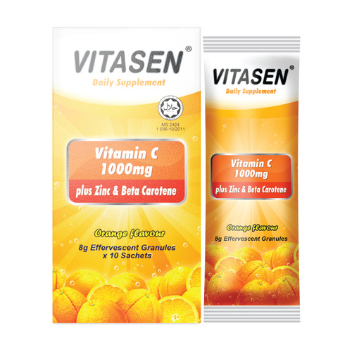 VITASEN VITAMIN C 1000MG PLUS ZINC & BETA CAROTENE EFFERVESCENT ...