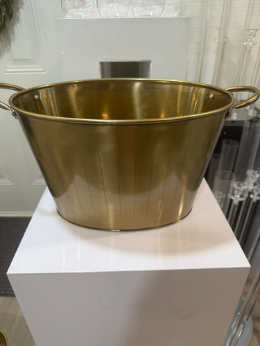 Gold Metal Bucket | Piney Grove Ranch