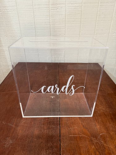 Clear acrylic card box | Piney Grove Ranch
