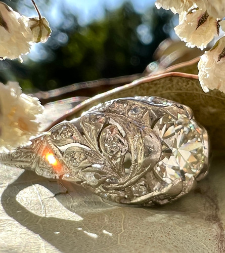 Edwardian Botanical VVS1 Old European Cut Diamond Ring | Maven Lane ...