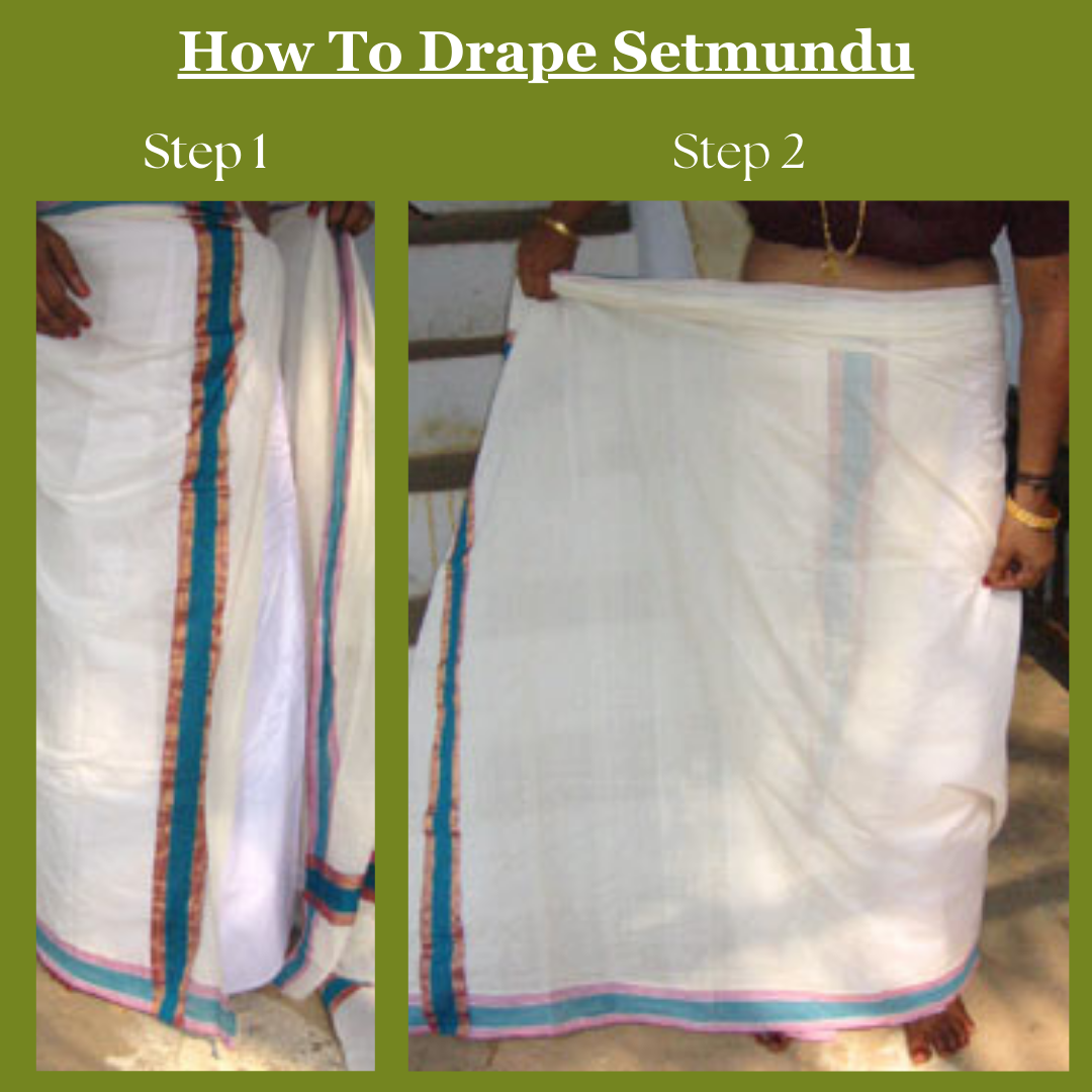 How to Drape a Setmundu in Kerala Style: Step-by-Step Guide with DB ...