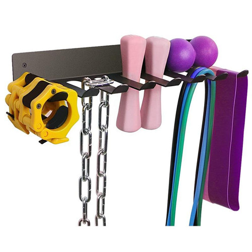 MMB Gym Storage Rack 6 Hook Heavy-Duty Gym Wall Organizer Gym Caddy ...