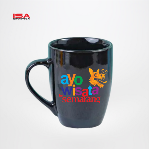 Cetak Mug Corel Hitam | ISA Grafika