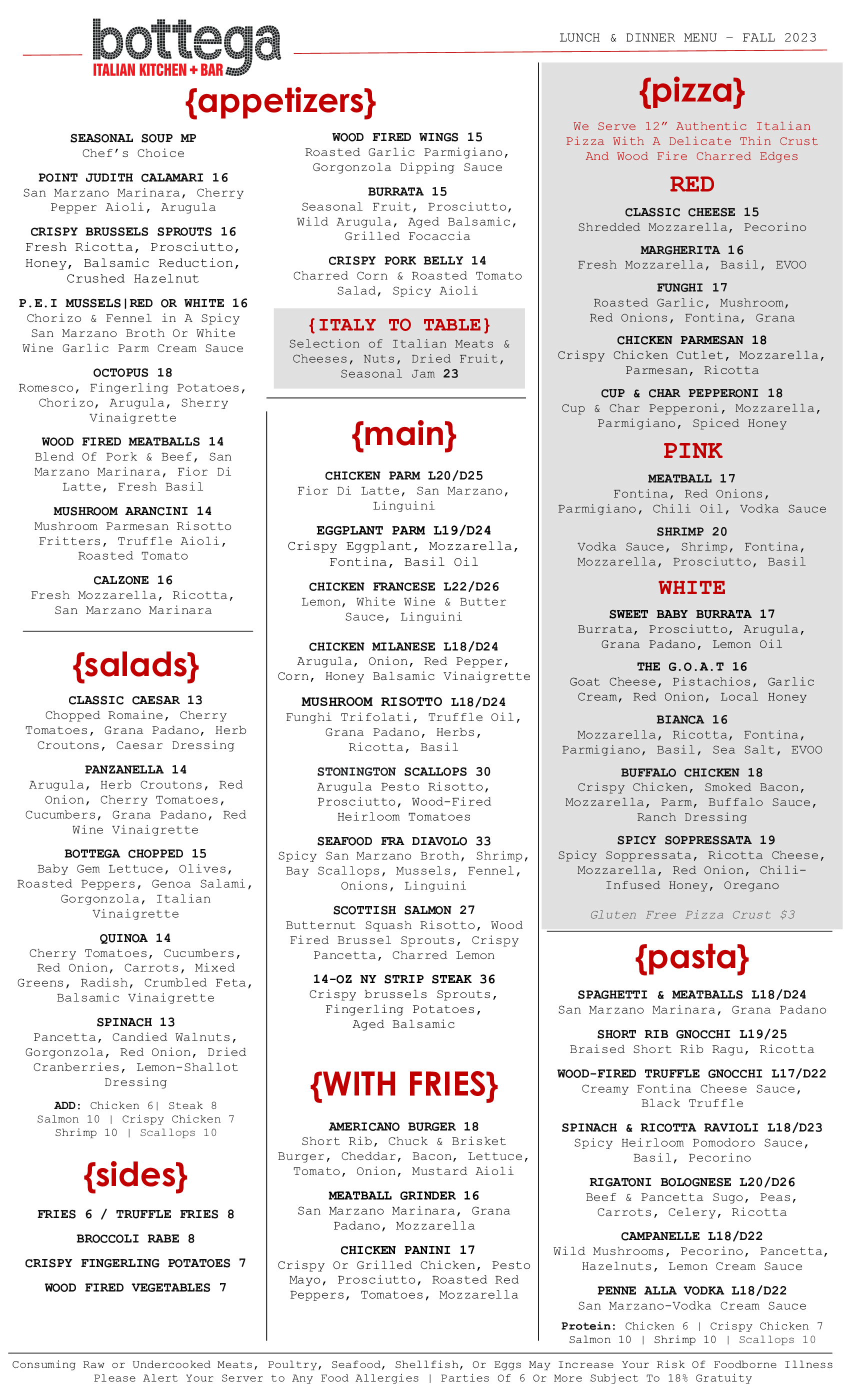 Lunch & Dinner | BOTTEGA