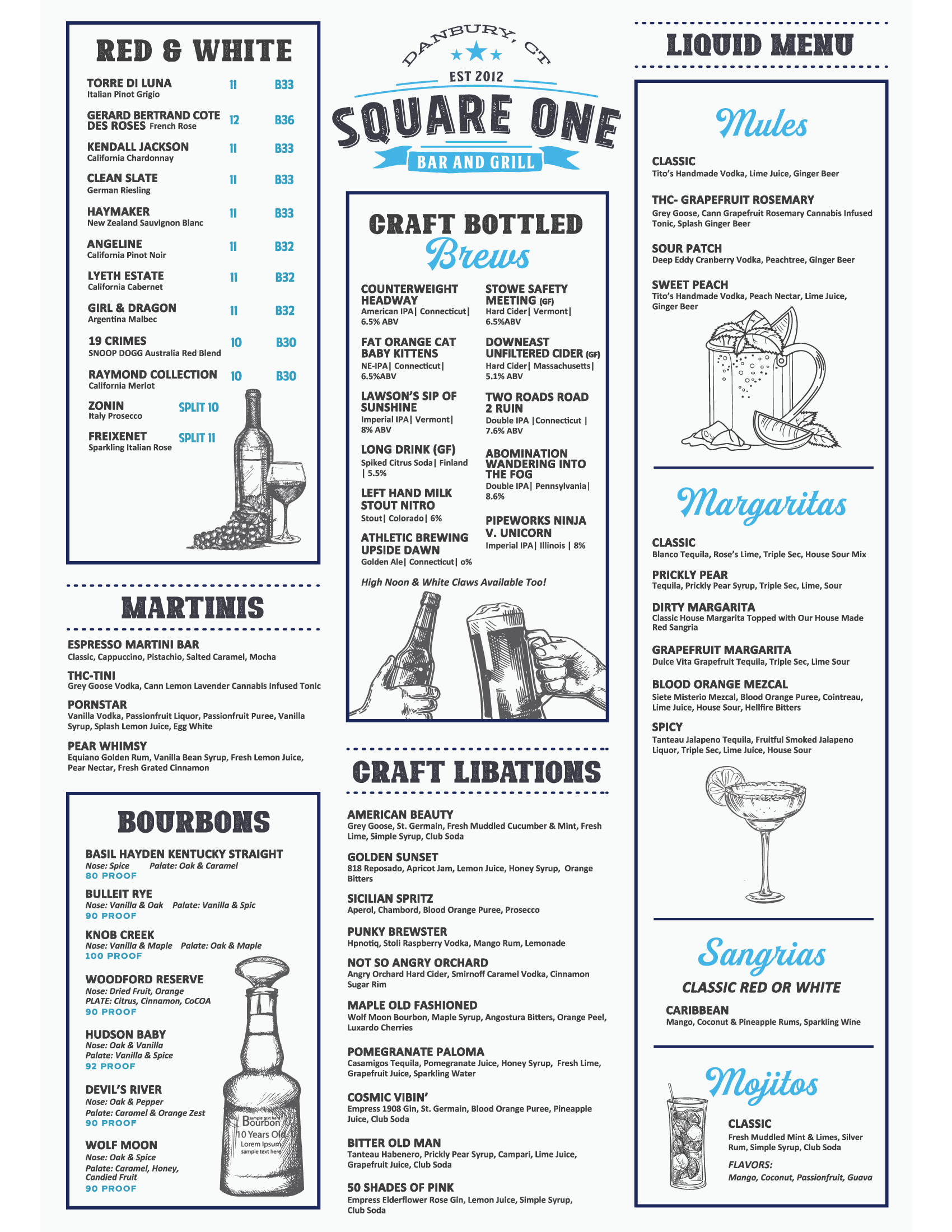 Drinks | Square One Bar & Grill | Danbury