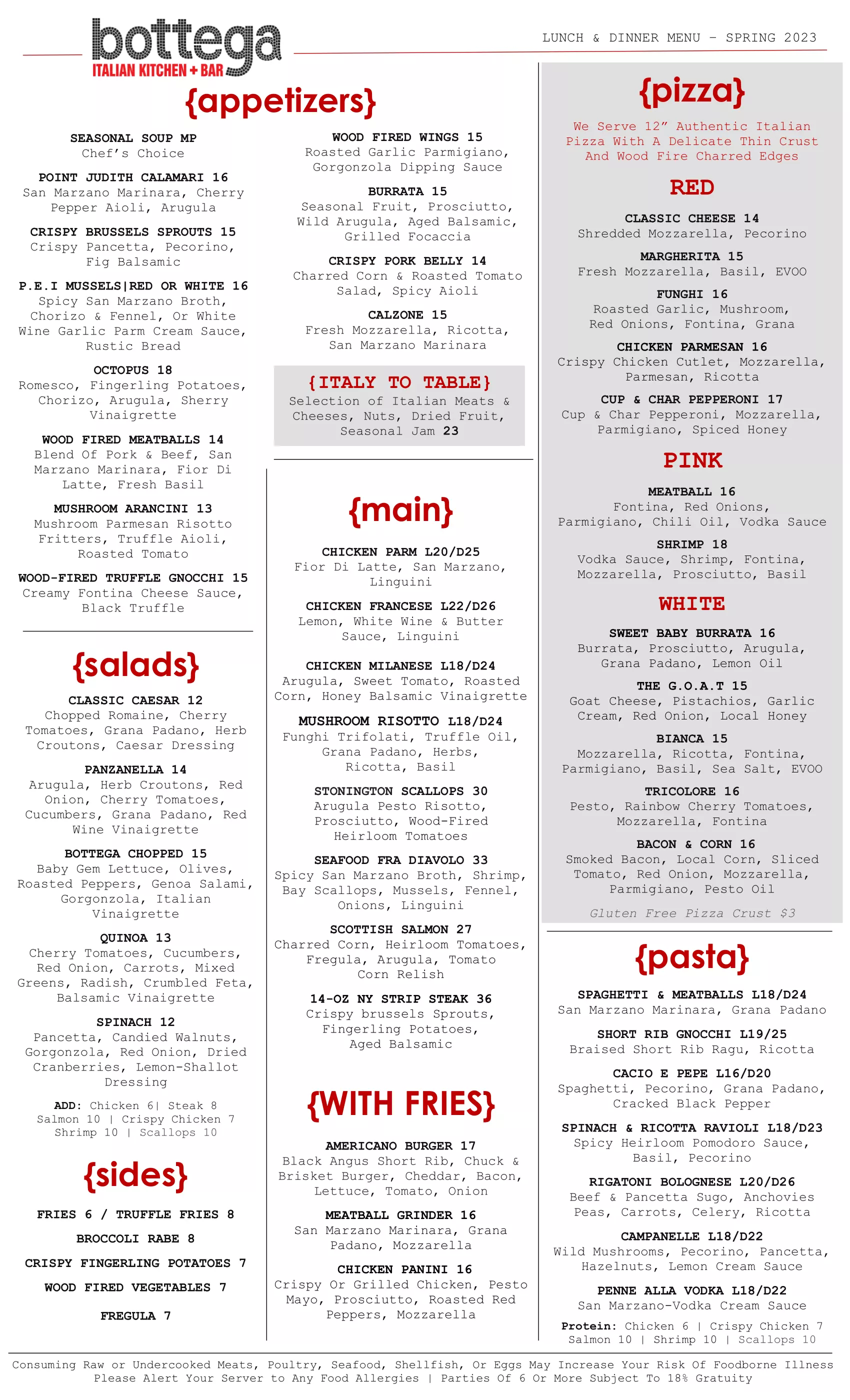 Lunch & Dinner | BOTTEGA