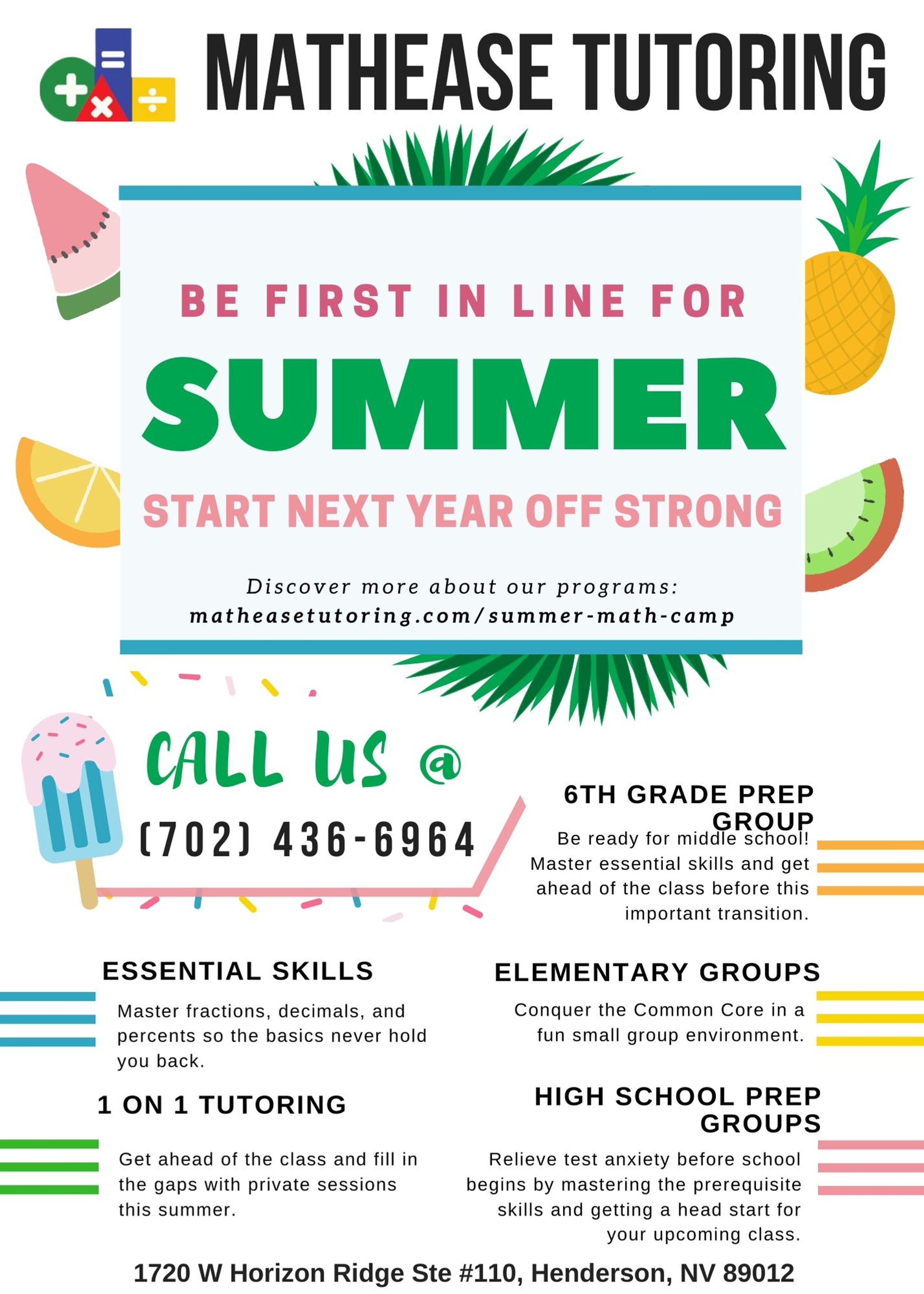Summer Math Camp Mathease Tutoring Summer Math Camp Mathease Tutoring