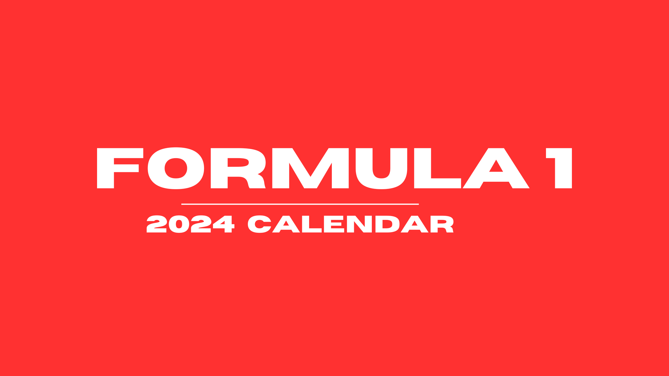 F1 Calendar 2024