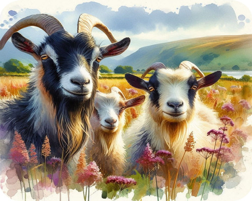 On the Farm Goats Glass Worktop Saver | Pearl Glass